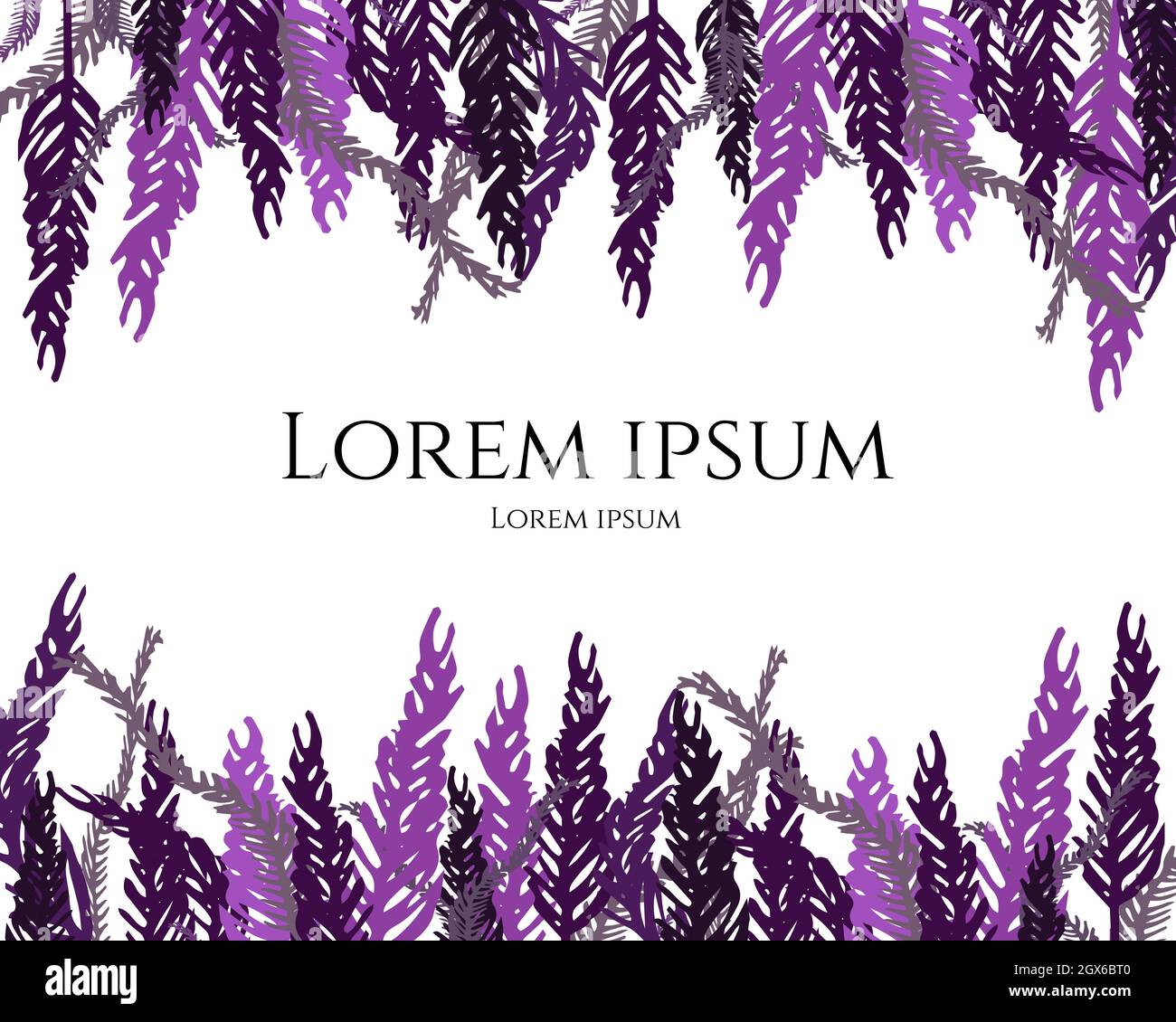 Vector illustration of flora in purple colors. Frame Stock Vector Image ...