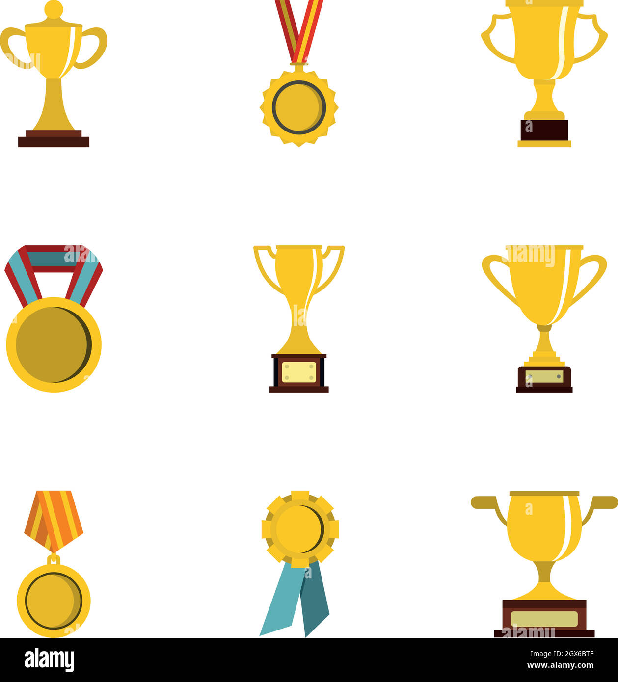 Trophy and awards icons set, flat style Stock Vector Image & Art - Alamy