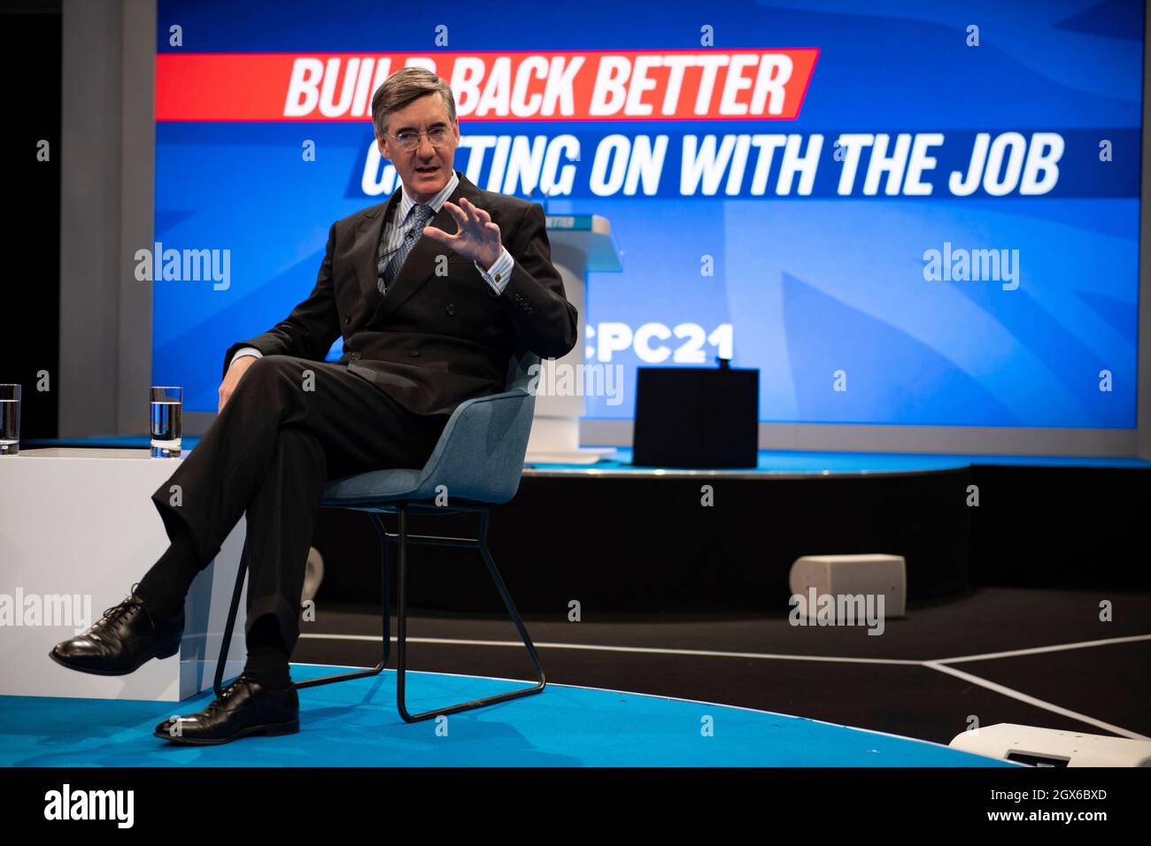 Manchester, England, UK. 4th Oct, 2021. PICTURED: Rt Hon Jacob Rees ...