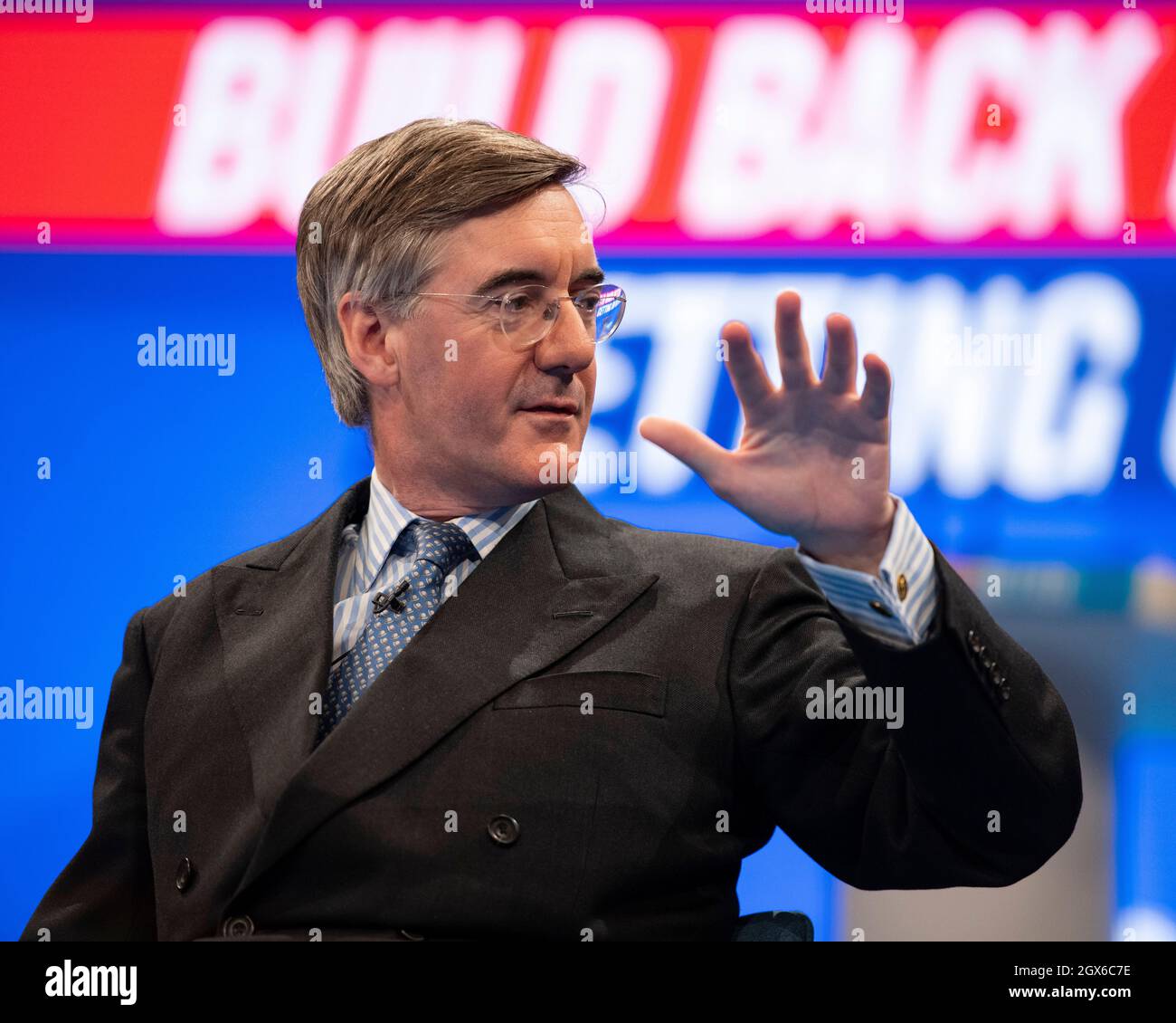 Manchester, England, UK. 4th Oct, 2021. PICTURED: Rt Hon Jacob Rees ...