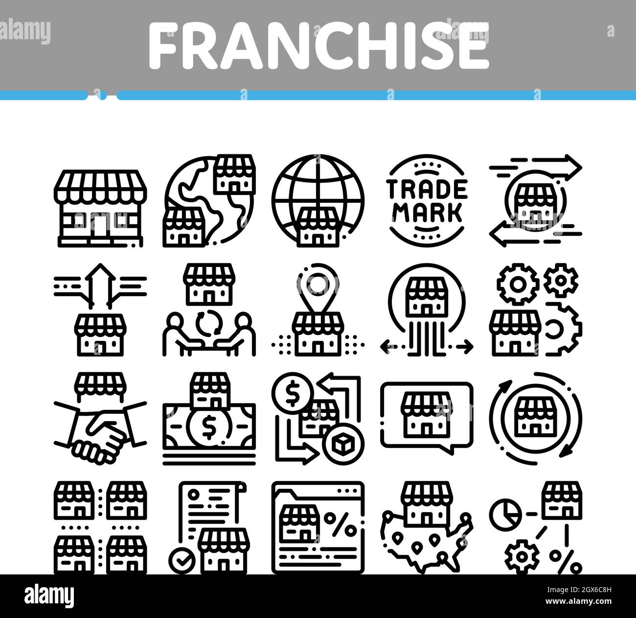 Franchise Business Collection Icons Set Vector Stock Vector Image & Art ...