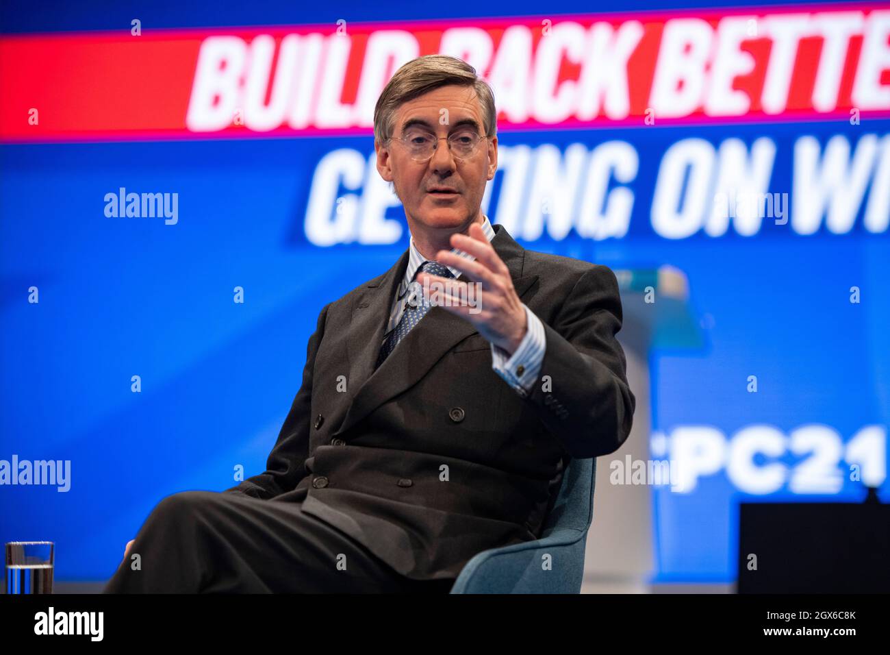 Manchester, England, UK. 4th Oct, 2021. PICTURED: Rt Hon Jacob Rees ...