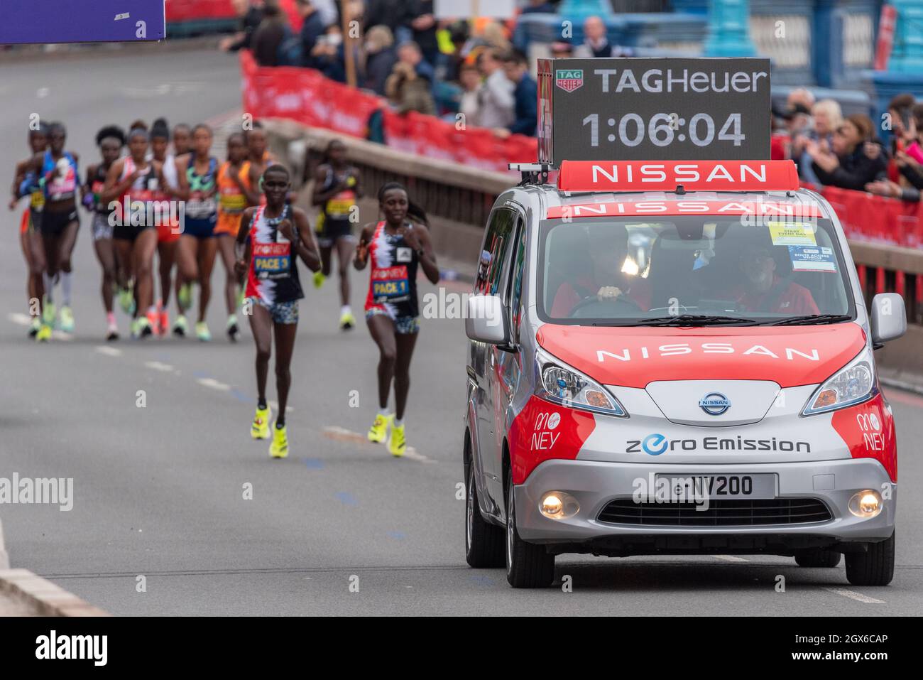 Zero emission Nissan car with Tag Heuer timing clock for Elite Women ...