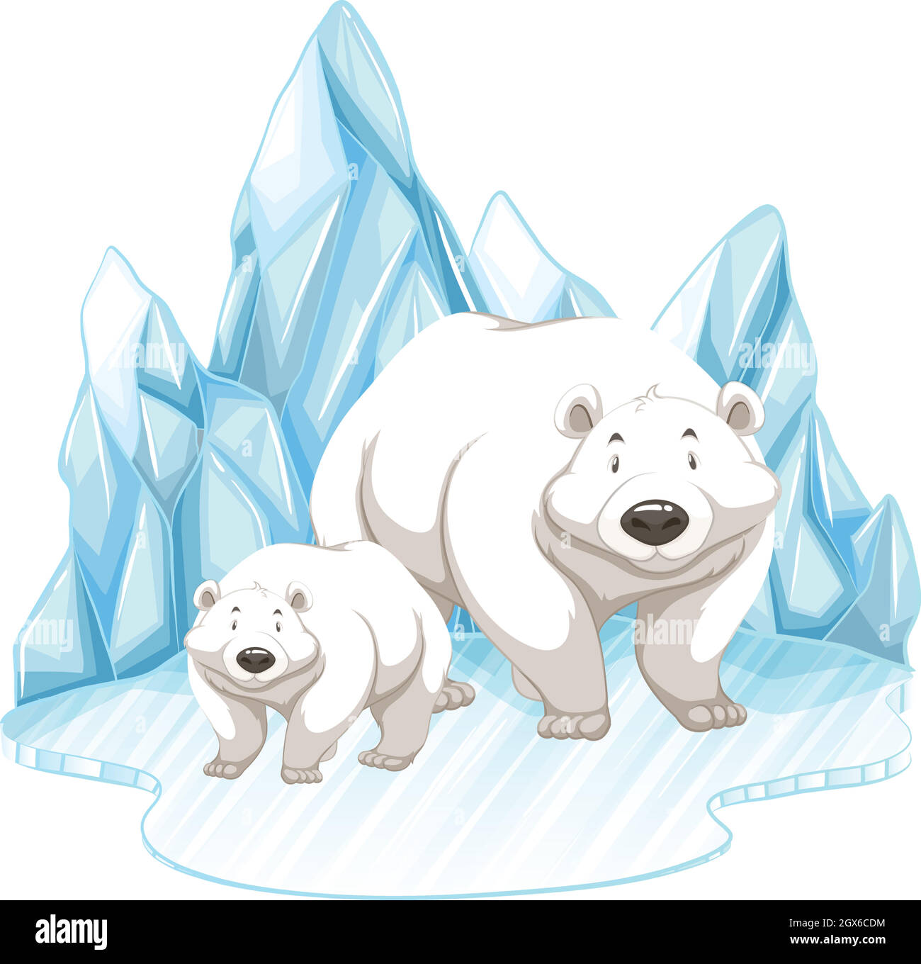 Polar bear on ice Stock Vector Images - Alamy