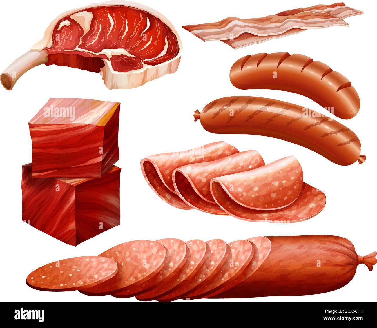 Bacon cube Stock Vector Images - Alamy