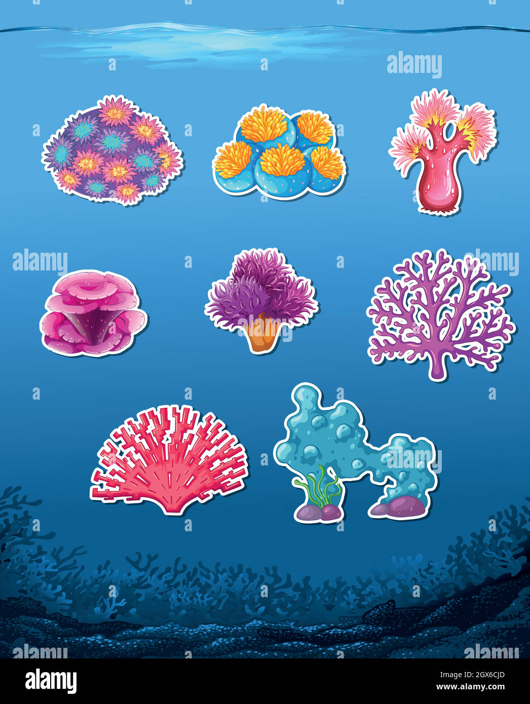 Set of coral sticker Stock Vector Image & Art - Alamy