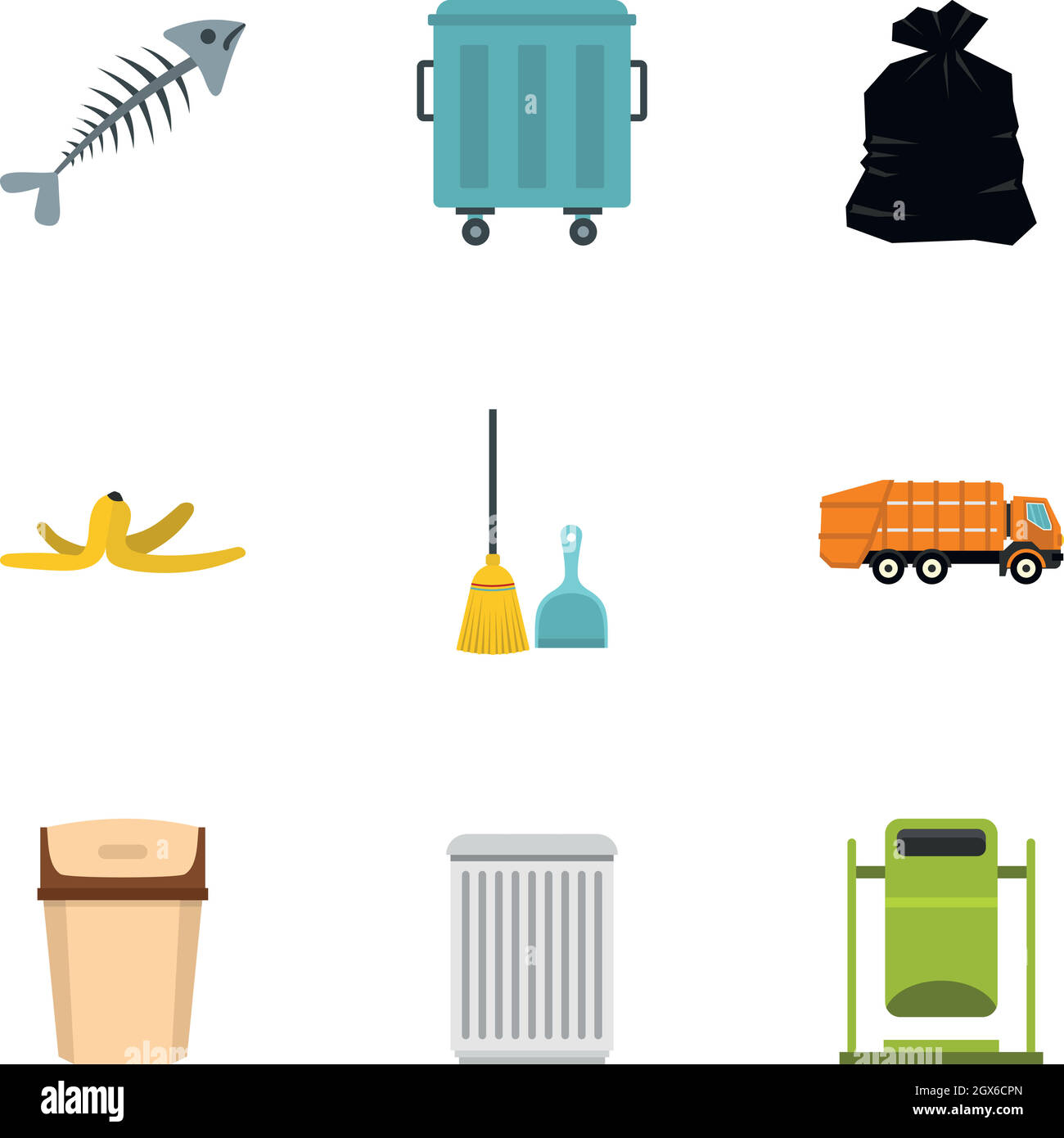 Waste utilization icons set, flat style Stock Vector Image & Art - Alamy