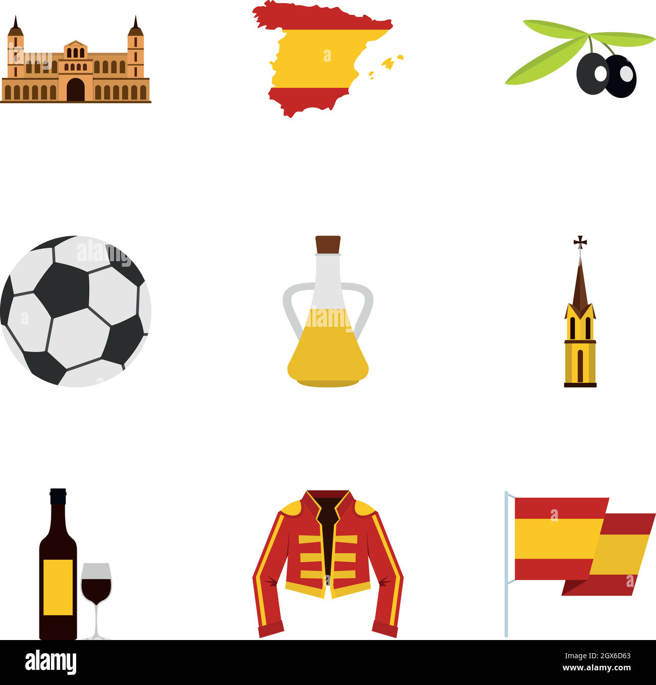 Spanish culture icons isolated icon hi-res stock photography and images ...