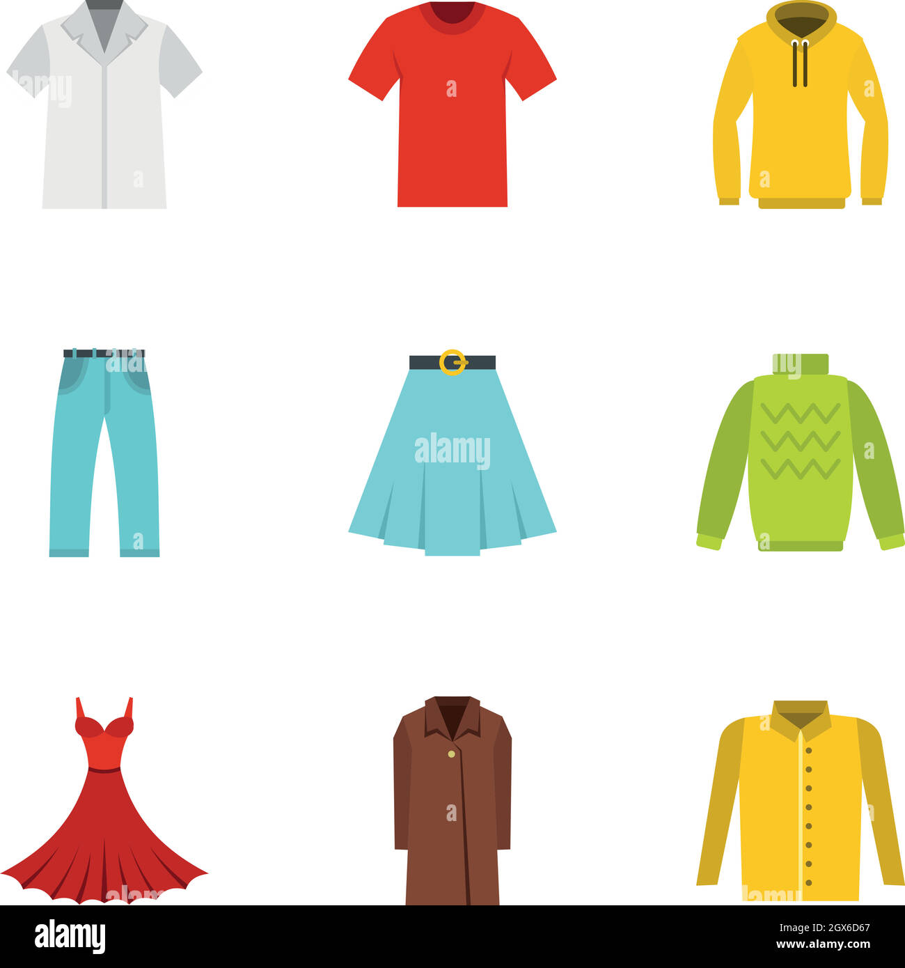 Clothes icons set, flat style Stock Vector Image & Art - Alamy