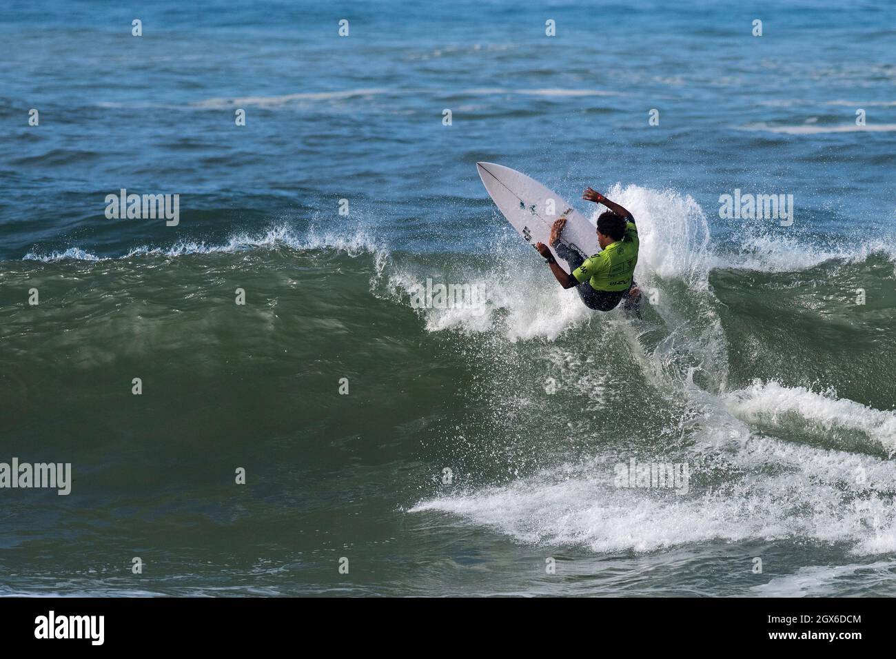 Brazilian surfer Victor Bernardo in action during the Round of 96 of ...
