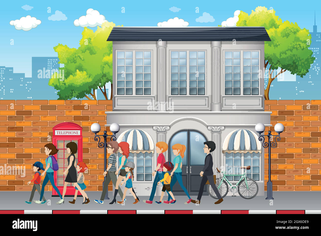 Street scene with people Stock Vector Image & Art - Alamy