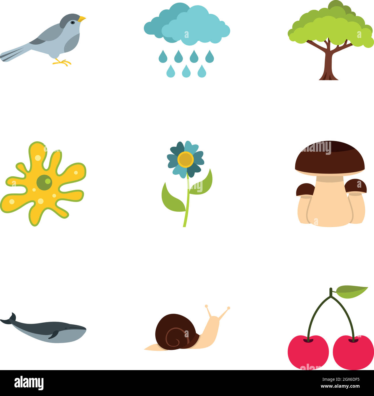 Summer nature icons set, flat style Stock Vector Image & Art - Alamy