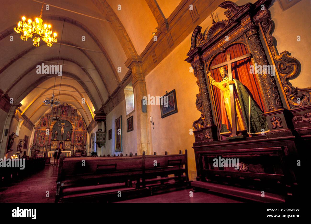 Interior of Mission San Carlos Borromeo de Carmelo, Carmel-by-the-Sea ...