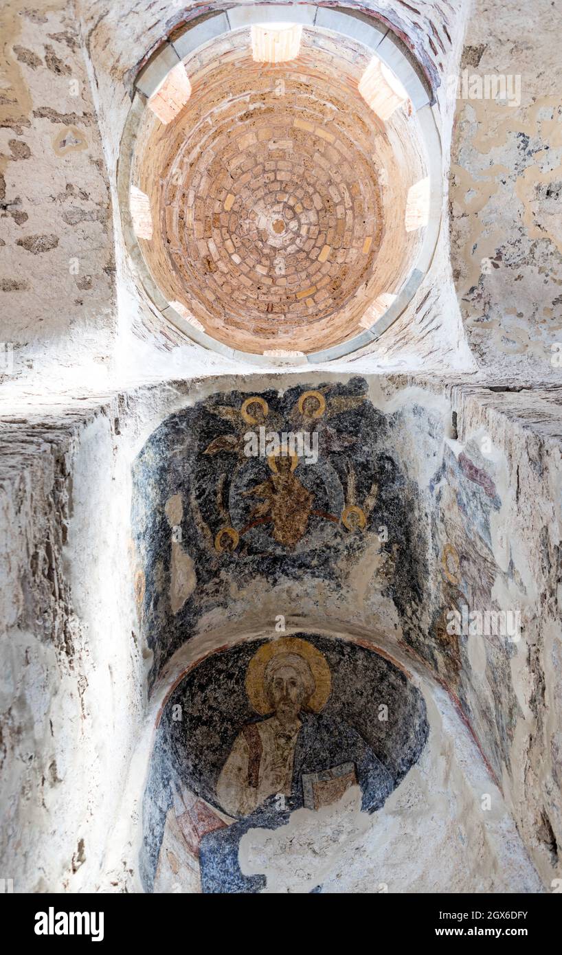 Ancient Byzantine Church Interior in Mystras Byzantine City Peloponnese ...