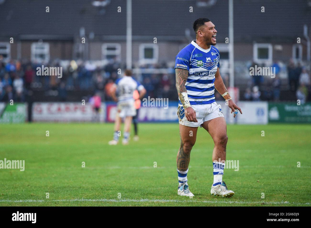 Featherstone, England - 2 October 2021 - Halifax Panthers Adam Tangata ...
