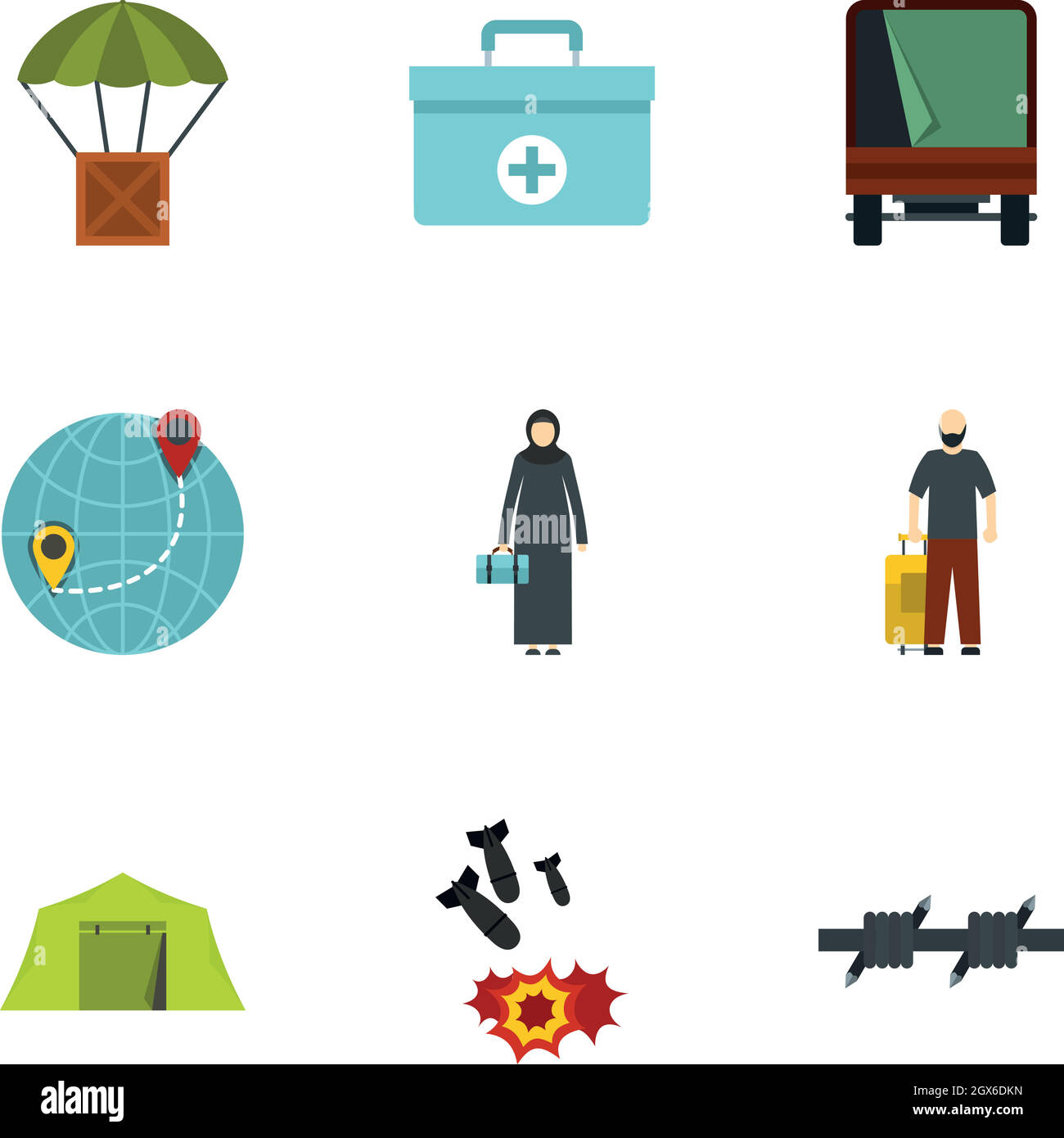 Illustration tent refugee camp hi-res stock photography and images - Alamy