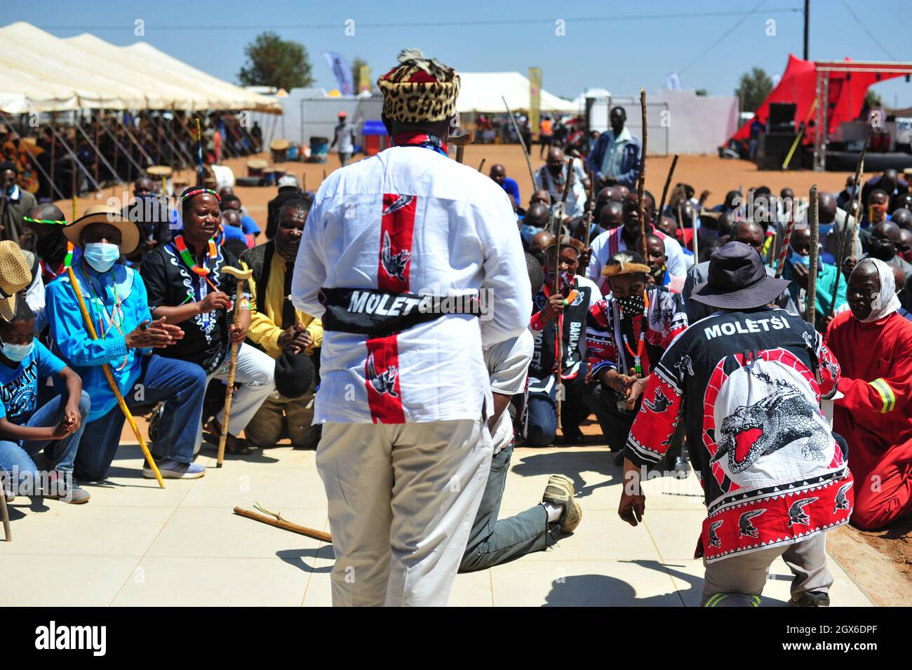 African traditional dancers celebrating Heritage Day in South Africa at ...