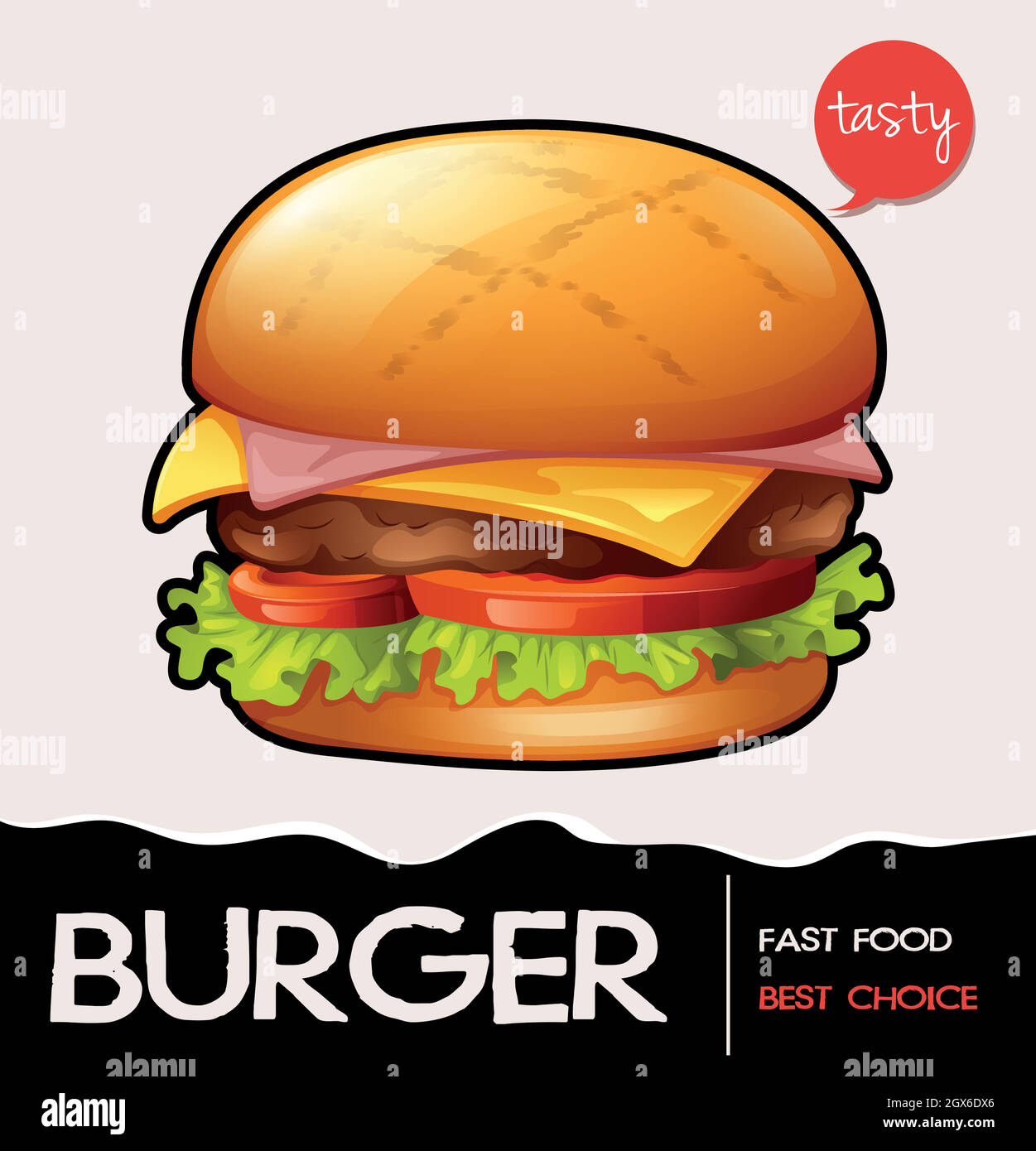 Hamburger on fastfood poster Stock Vector Image & Art - Alamy