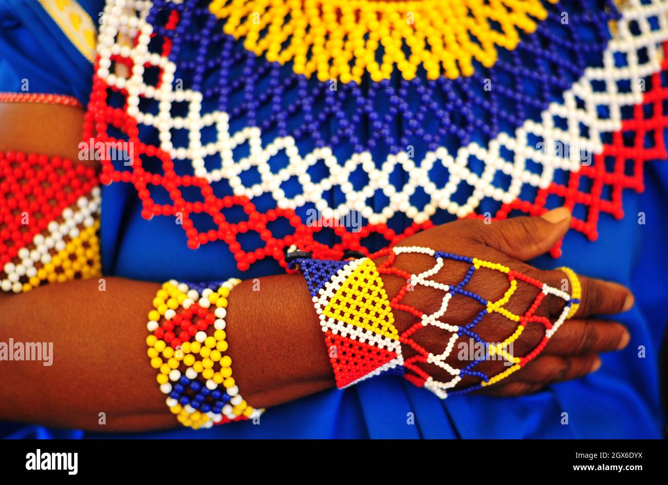 African traditional dancers celebrating Heritage Day in South Africa at ...