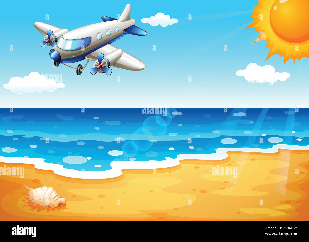 An airplane at the beach Stock Vector Image & Art - Alamy