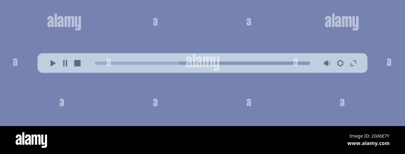 Multimedia player bar. Minimized audio video player control panel Stock ...