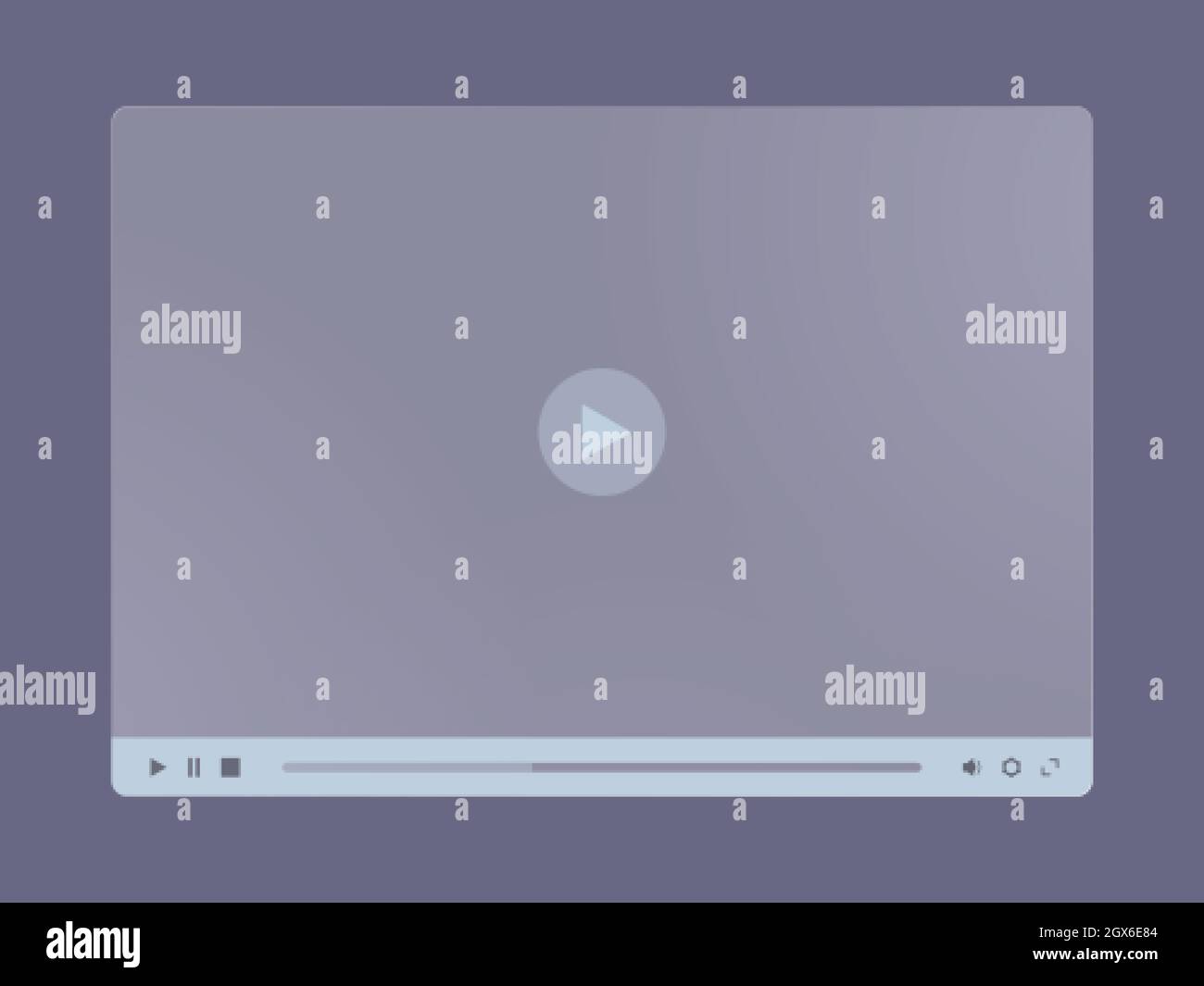 Translucent frosted glass video player window. Ground glass multimedia ...