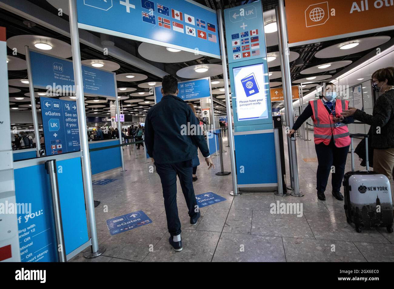 UK Border at London Heathrow Terminal 5, England, United Kingdom Stock ...