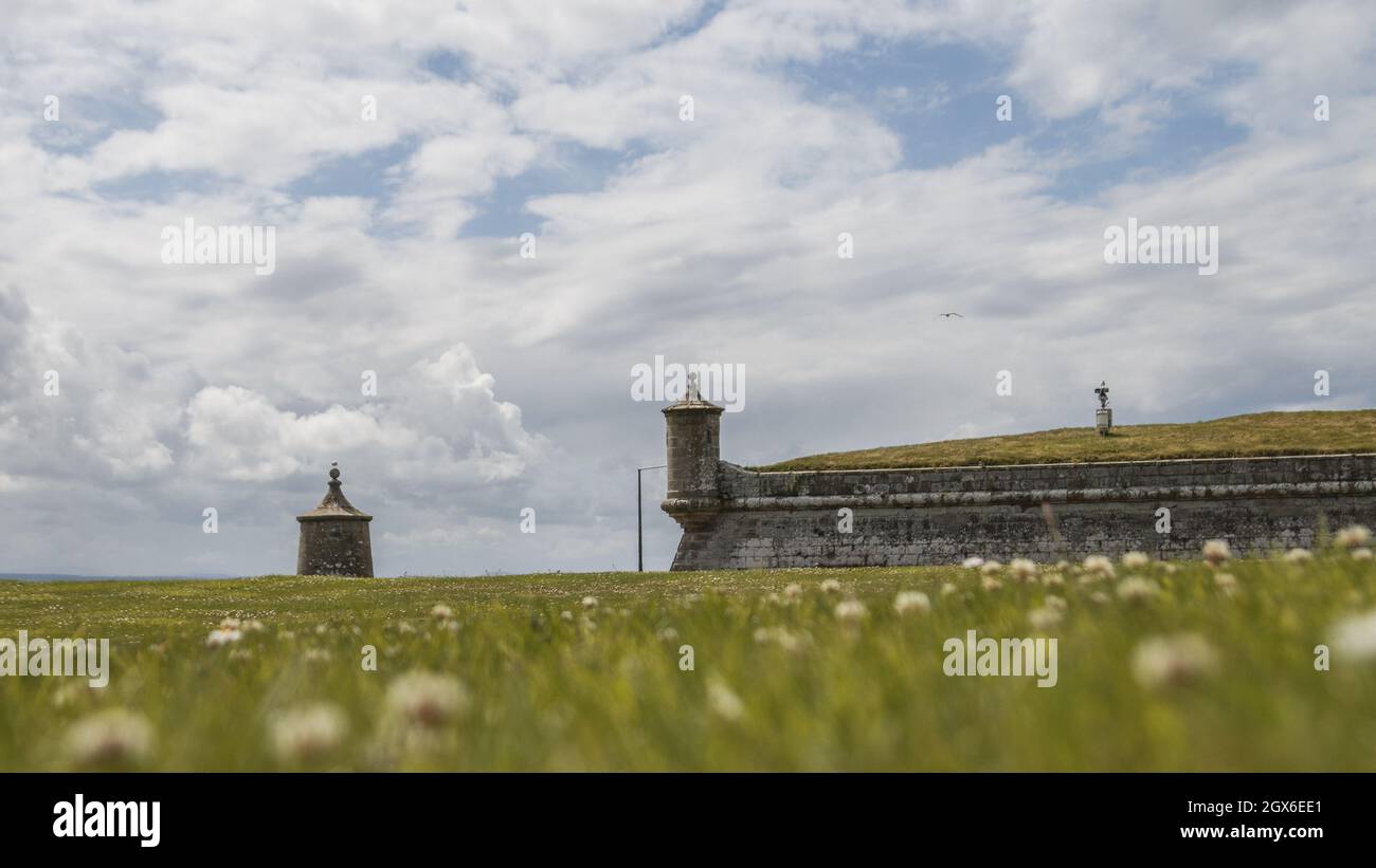 Famous historic Fort George military fortress under a blue cloudy sky ...