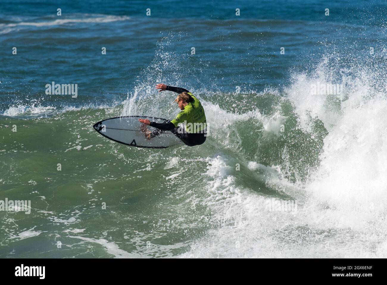 South African surfer Adin Masencamp seen in action during the Round of ...