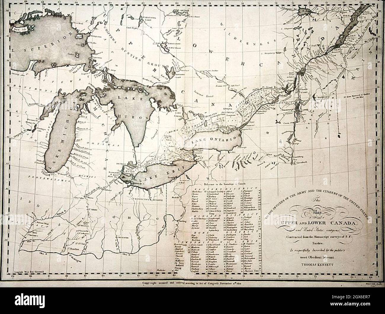 Map of Eastern Canada during the War of 1812 Stock Photo - Alamy
