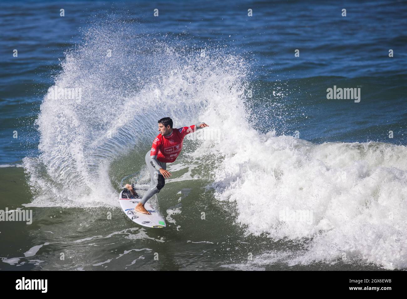 Brazilian Alex Ribeiro competes during the Round of 96 of the MEO ...