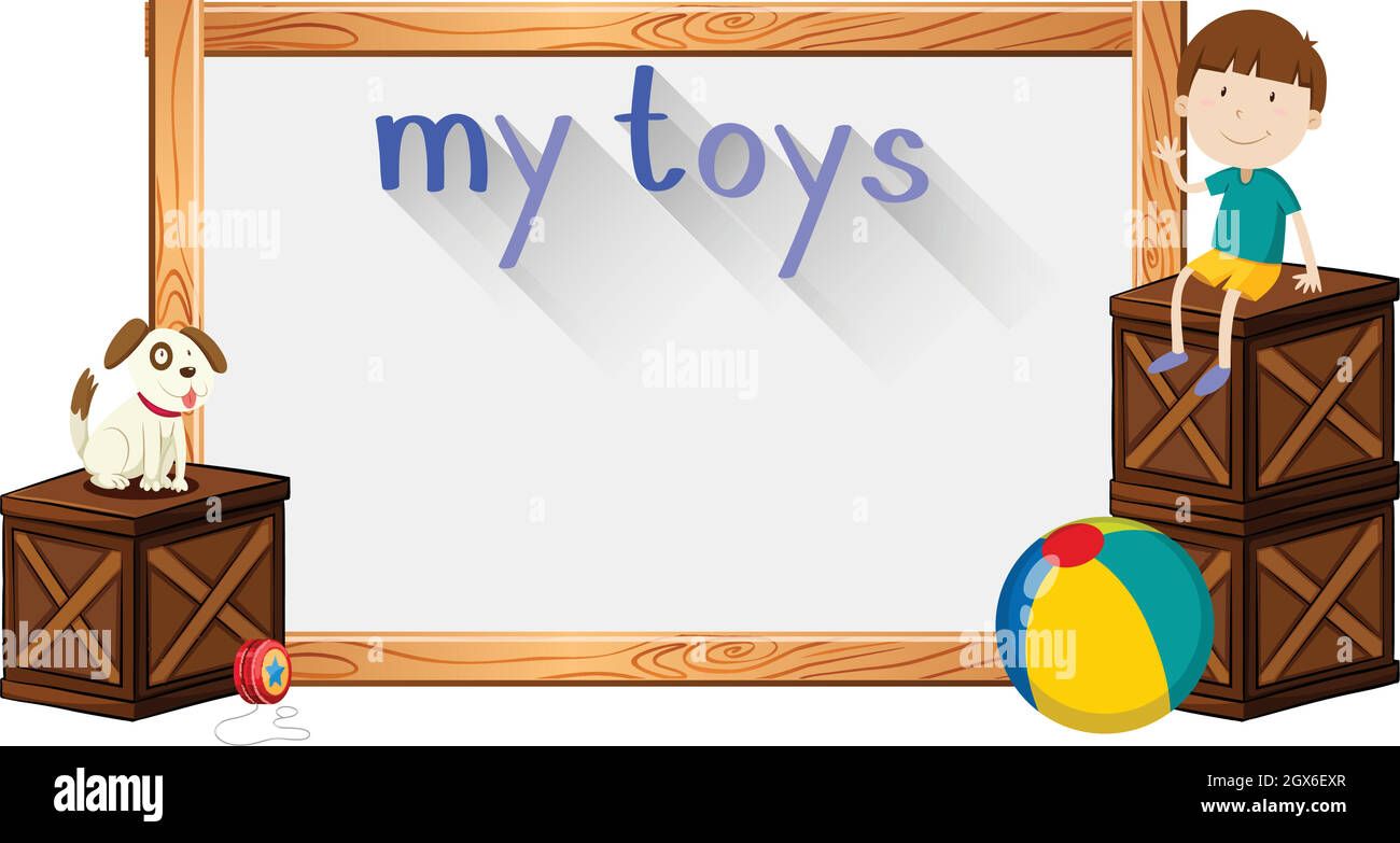 Border template with boy and toys Stock Vector Image & Art - Alamy