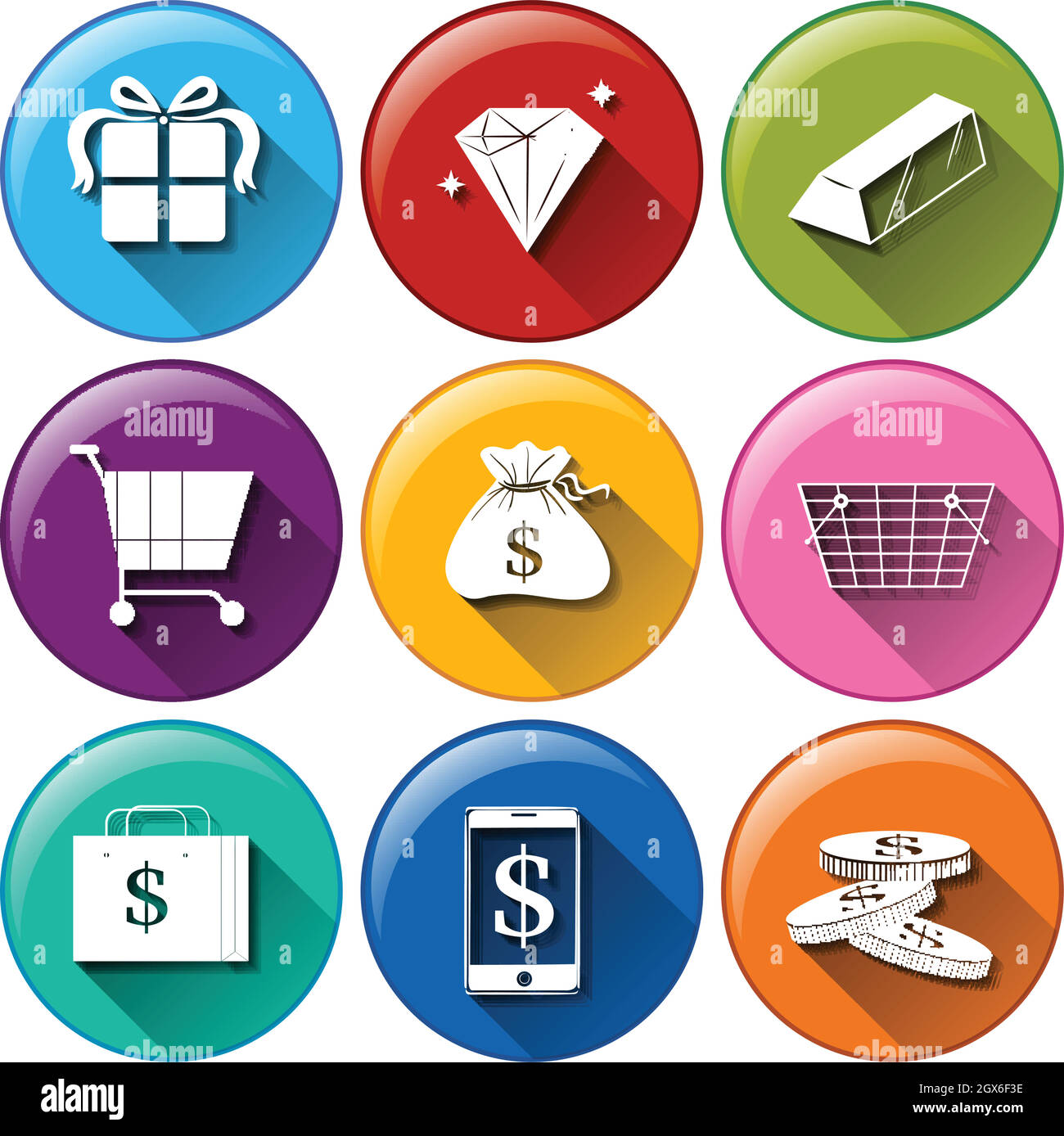 Icons with big economical values Stock Vector Image & Art - Alamy