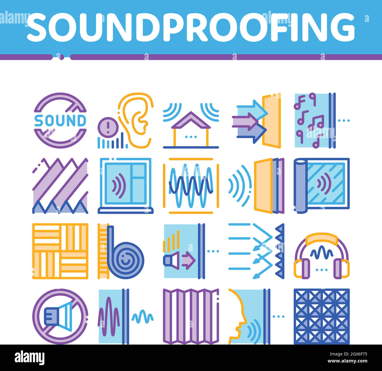 Soundproofing Building Material Icons Set Vector Stock Vector Image ... Soundproofing Building Material Icons Set Vector Stock Vector Image ...