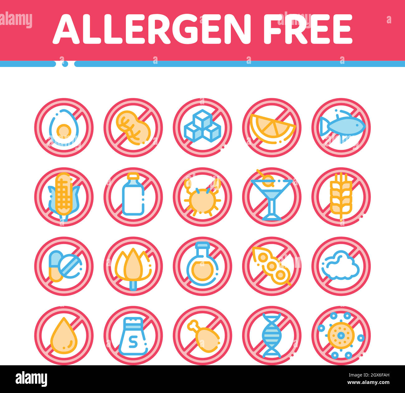 Food allergen icons hi-res stock photography and images - Alamy