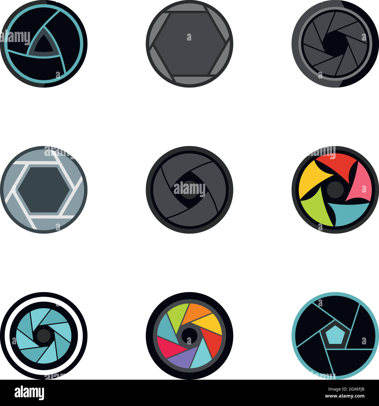 Photography icons set, flat style Stock Vector Image & Art - Alamy