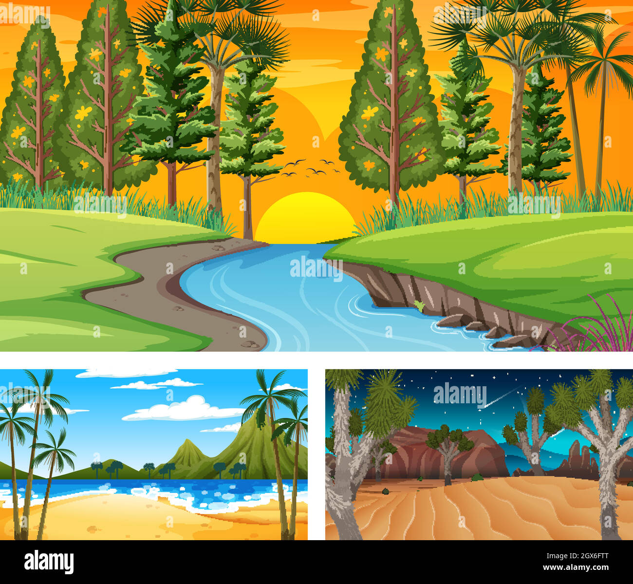 Set of different nature landscape scenes Stock Vector Image & Art - Alamy