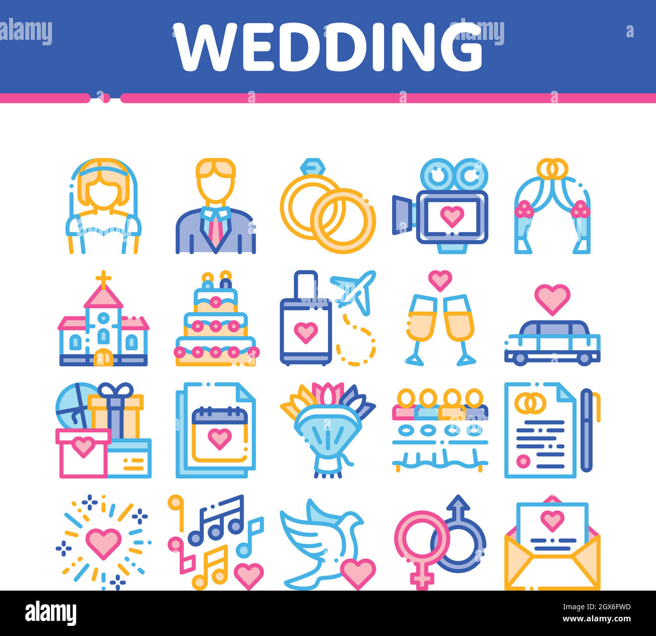 Marriage linear icons set Stock Vector Images - Alamy