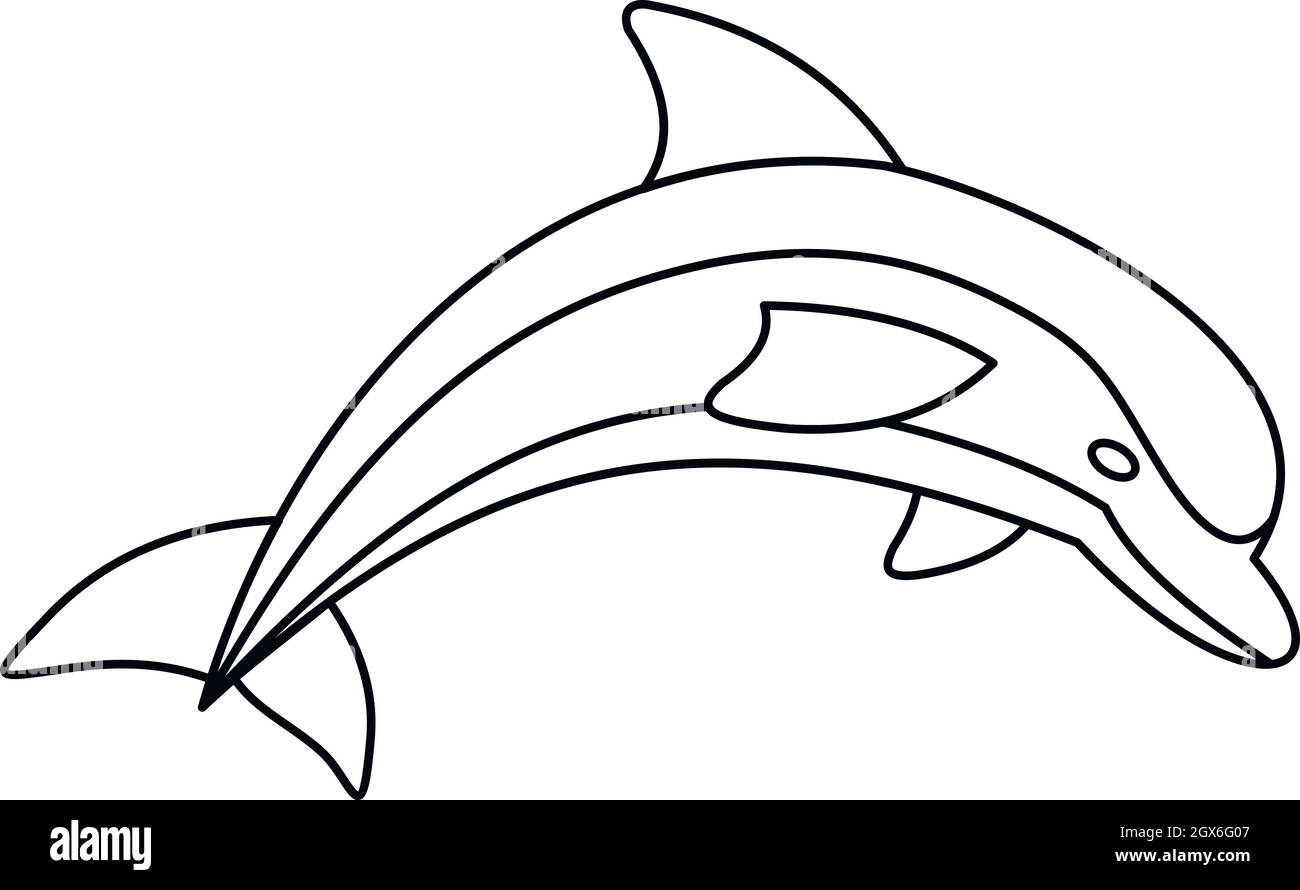 Dolphin icon, outline style Stock Vector Image & Art - Alamy