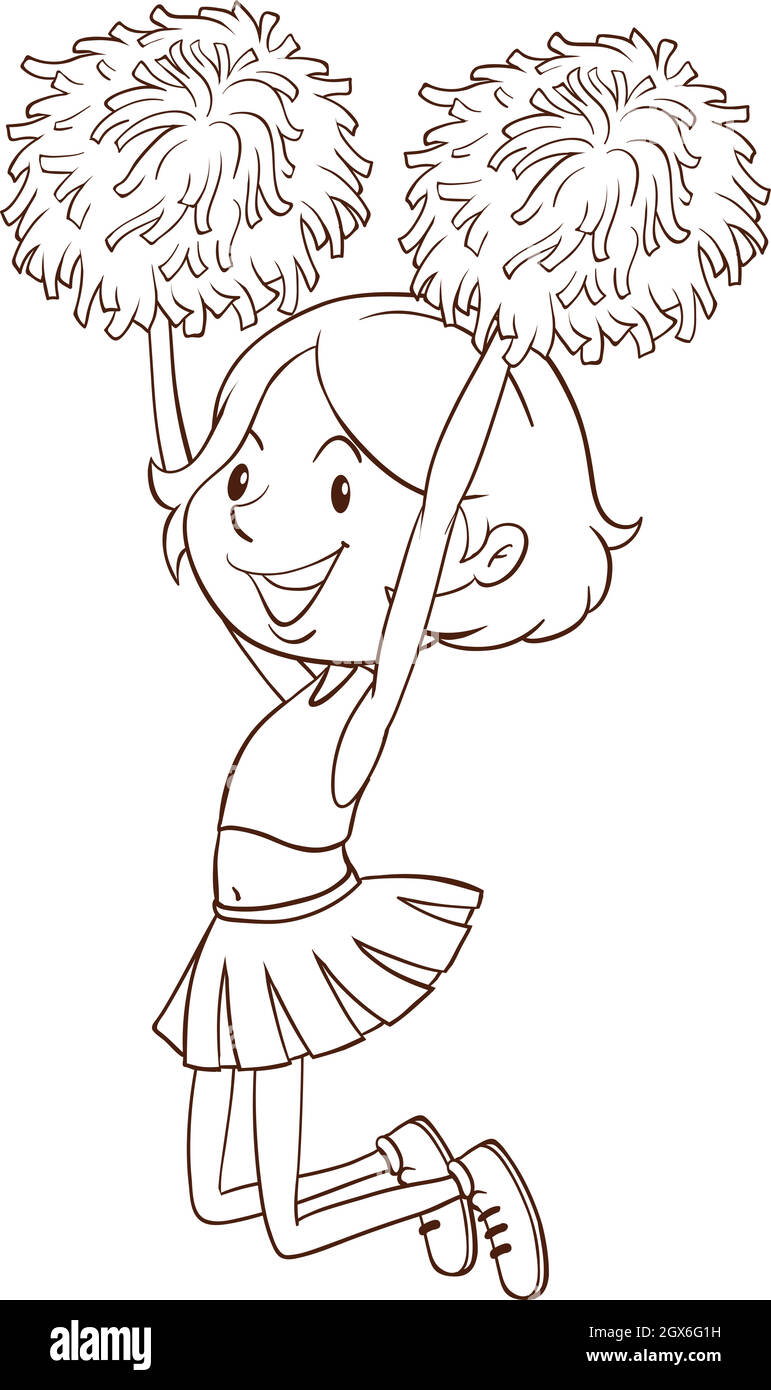 A simple sketch of a girl cheerdancing Stock Vector Image & Art - Alamy