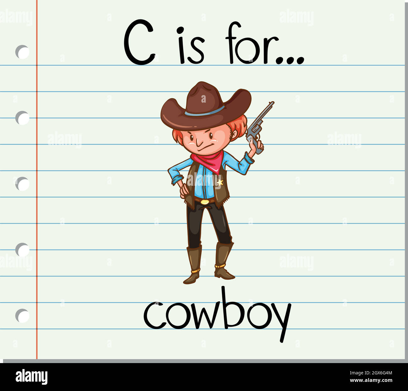 Flashcard letter C is for cowboy Stock Vector Image & Art - Alamy