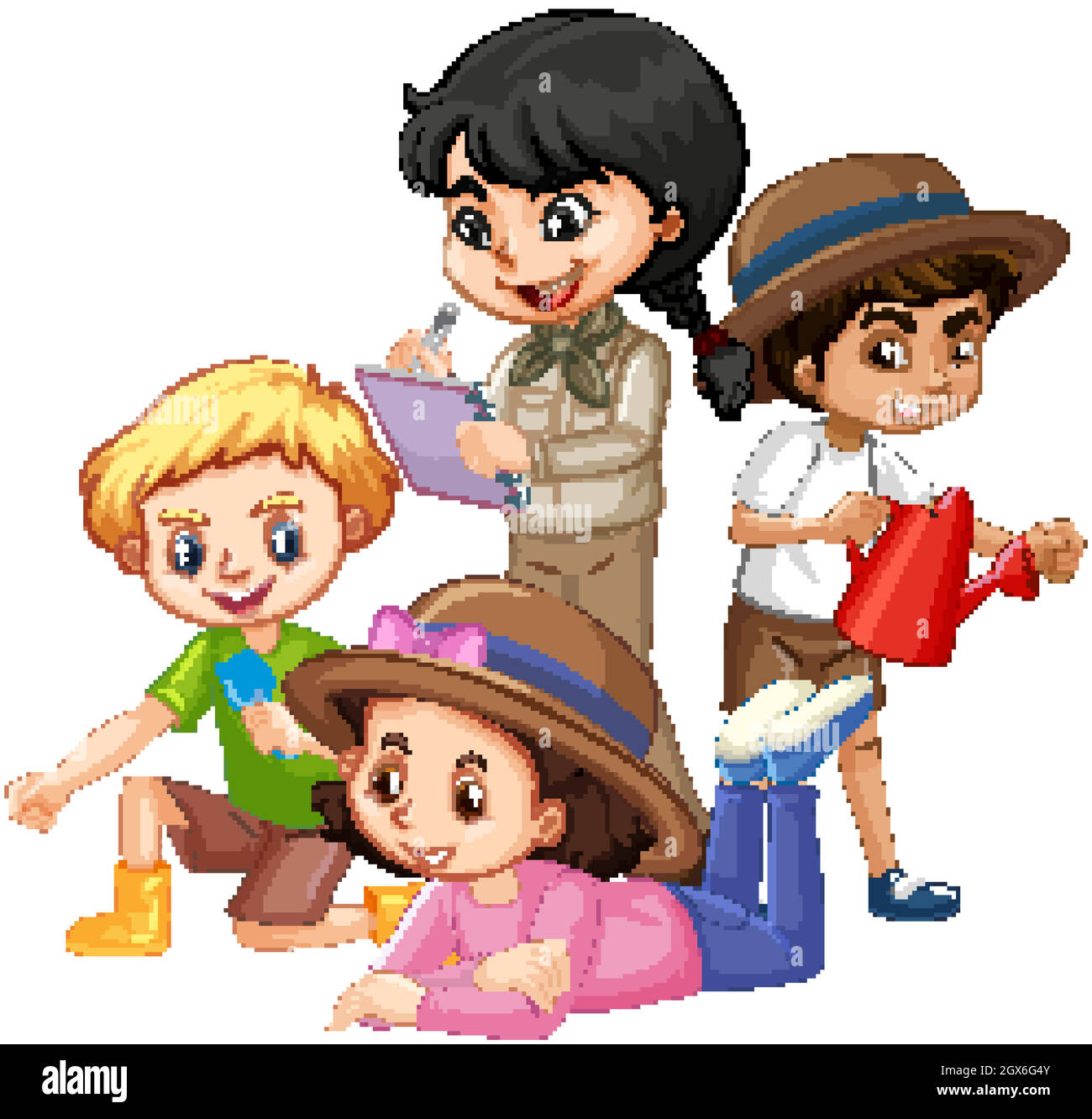 Four children in different costumes Stock Vector Image & Art - Alamy