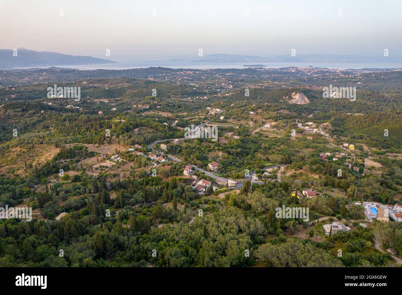 Trees and hills in corfu hi-res stock photography and images - Alamy