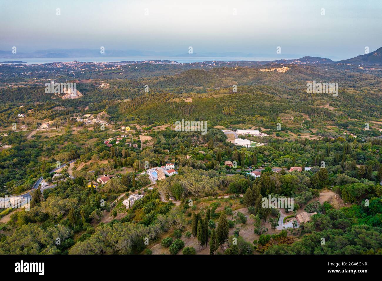 Trees and hills in corfu hi-res stock photography and images - Alamy