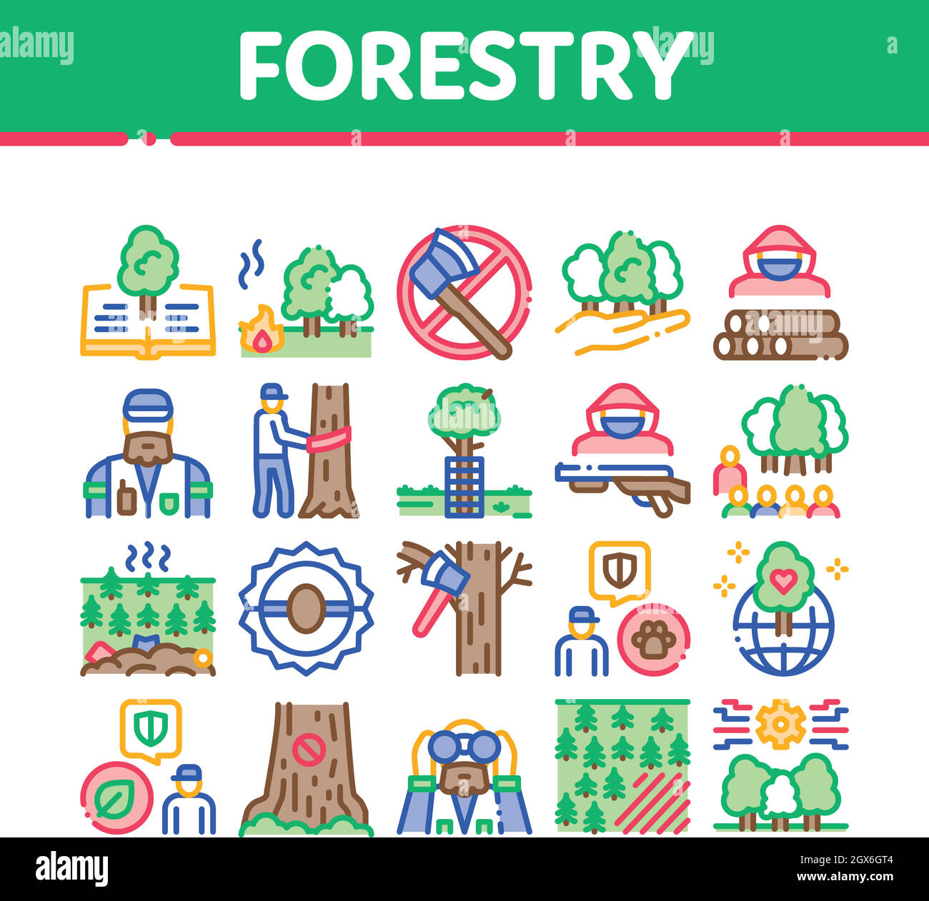 Cutting tree with an axe Stock Vector Images - Alamy