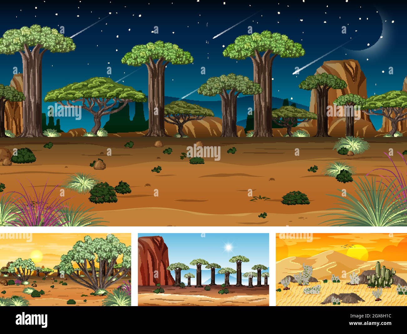 Different nature horizontal scenes Stock Vector Image & Art - Alamy