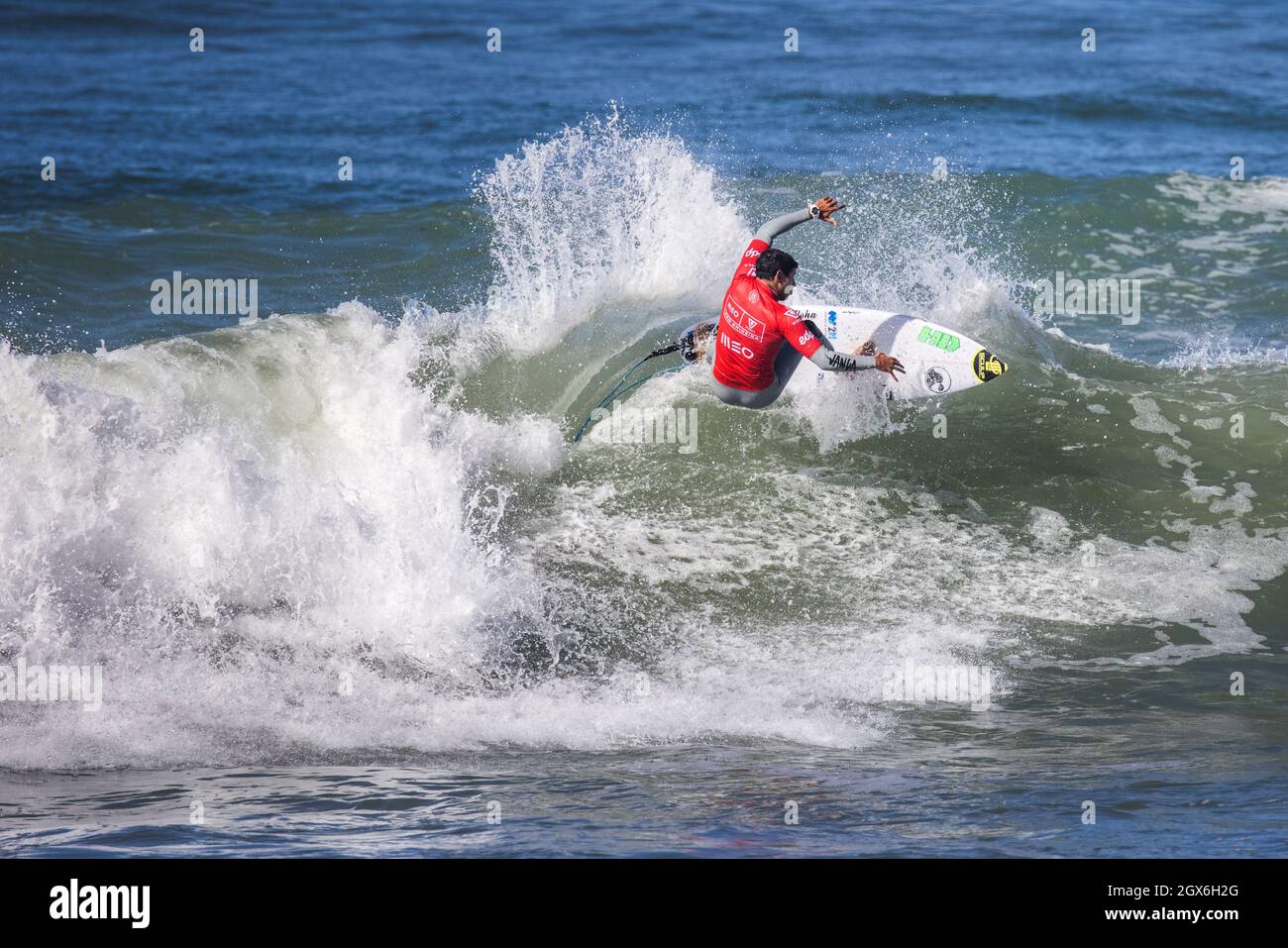 Brazilian Alex Ribeiro competes during the Round of 96 of the MEO ...