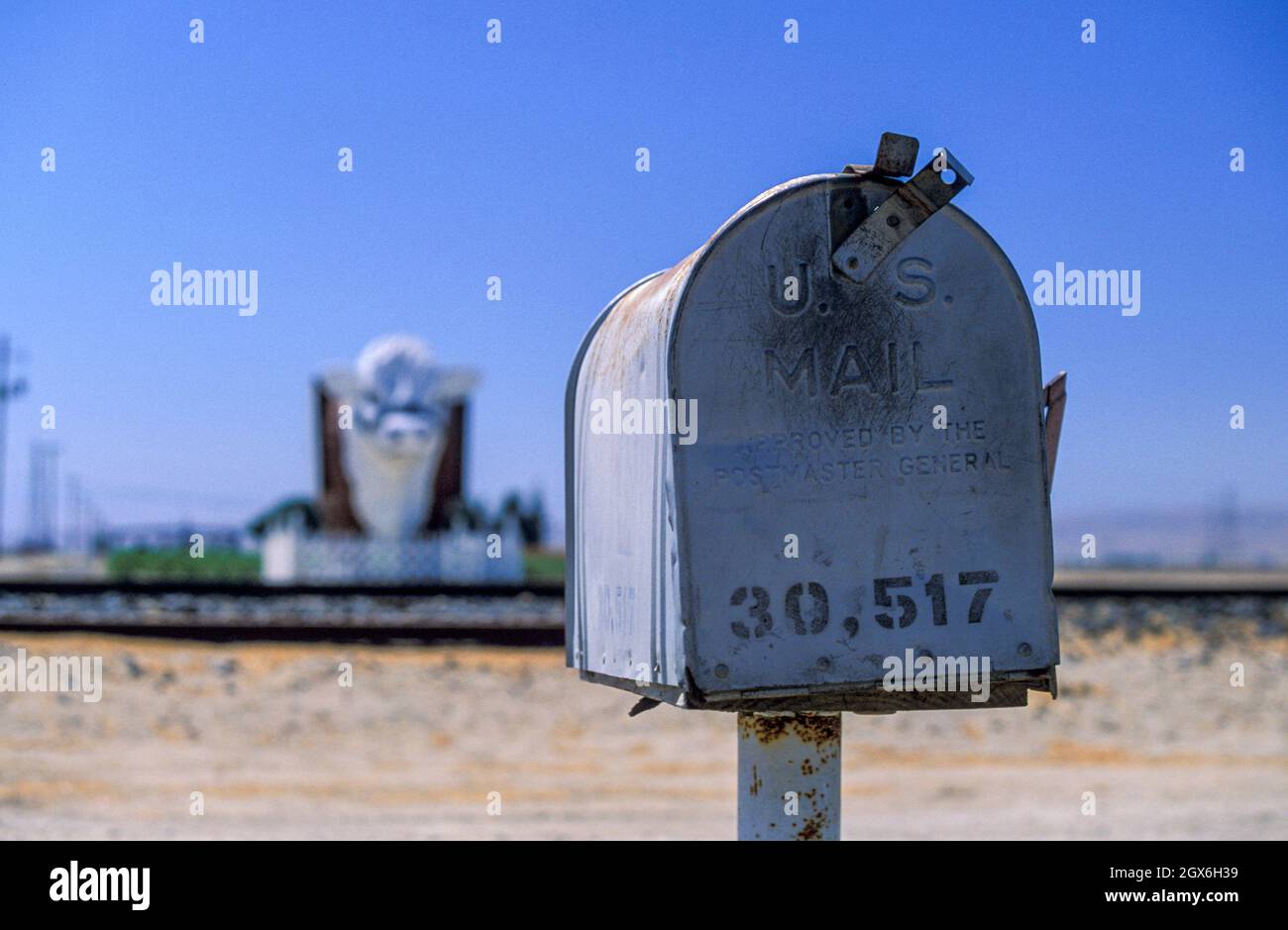 Mailbox letter outside a Cattle ranch in California, USA Stock Photo ...