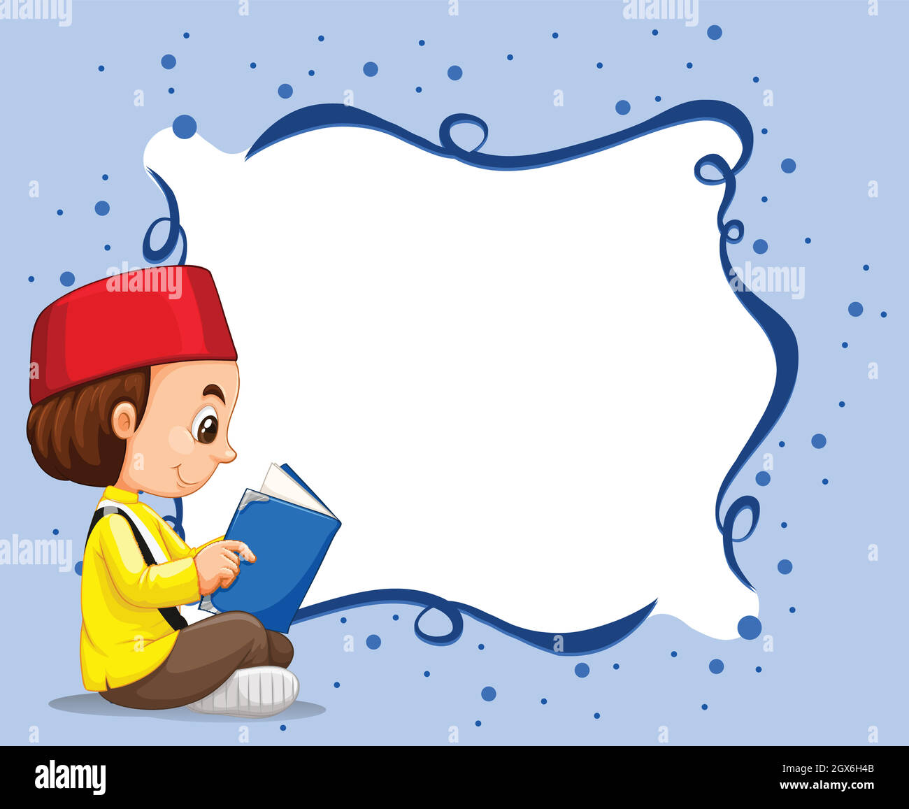 Empty border with muslim boy reading background Stock Vector Image ...