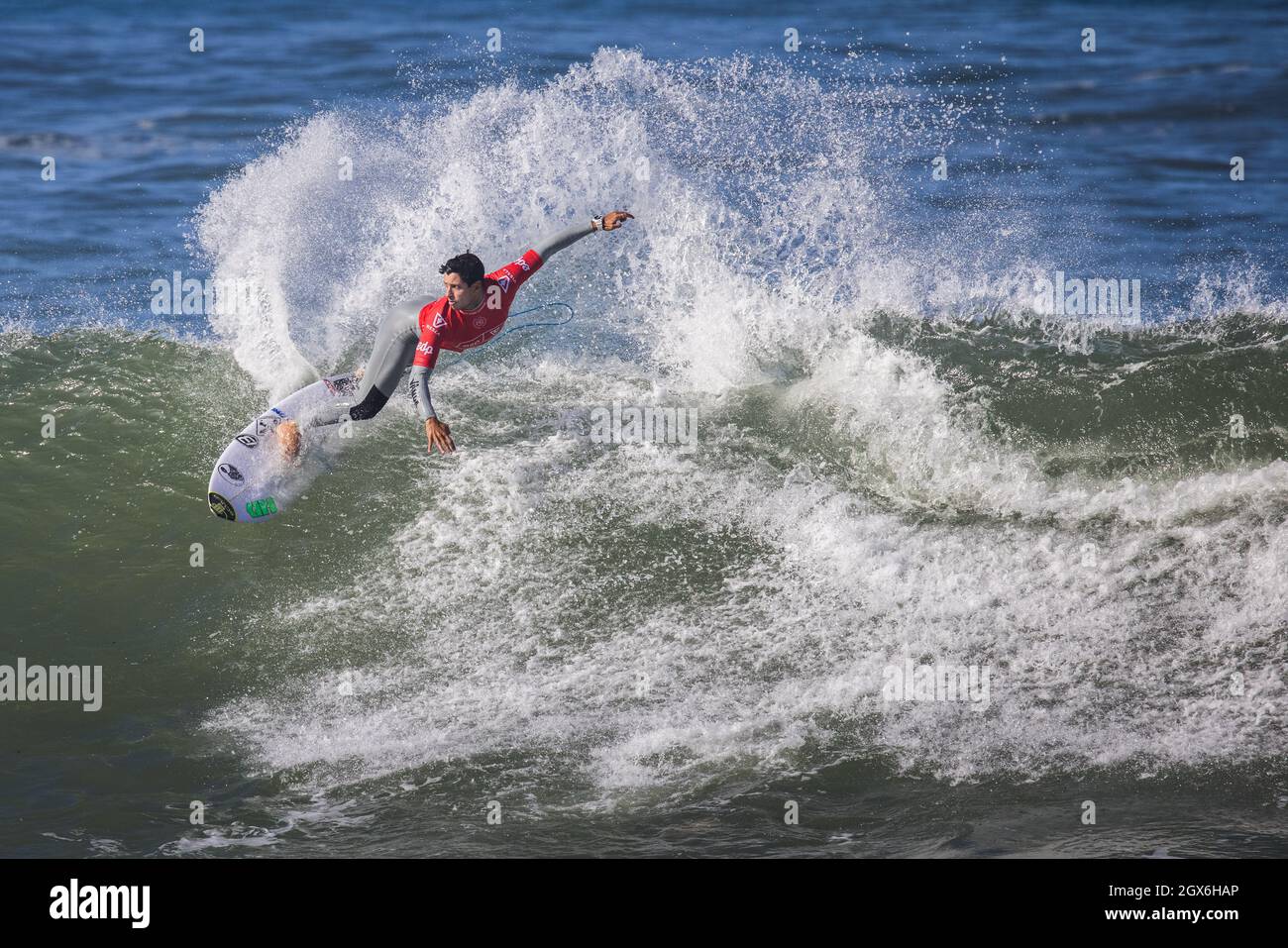 Brazilian Alex Ribeiro competes during the Round of 96 of the MEO ...